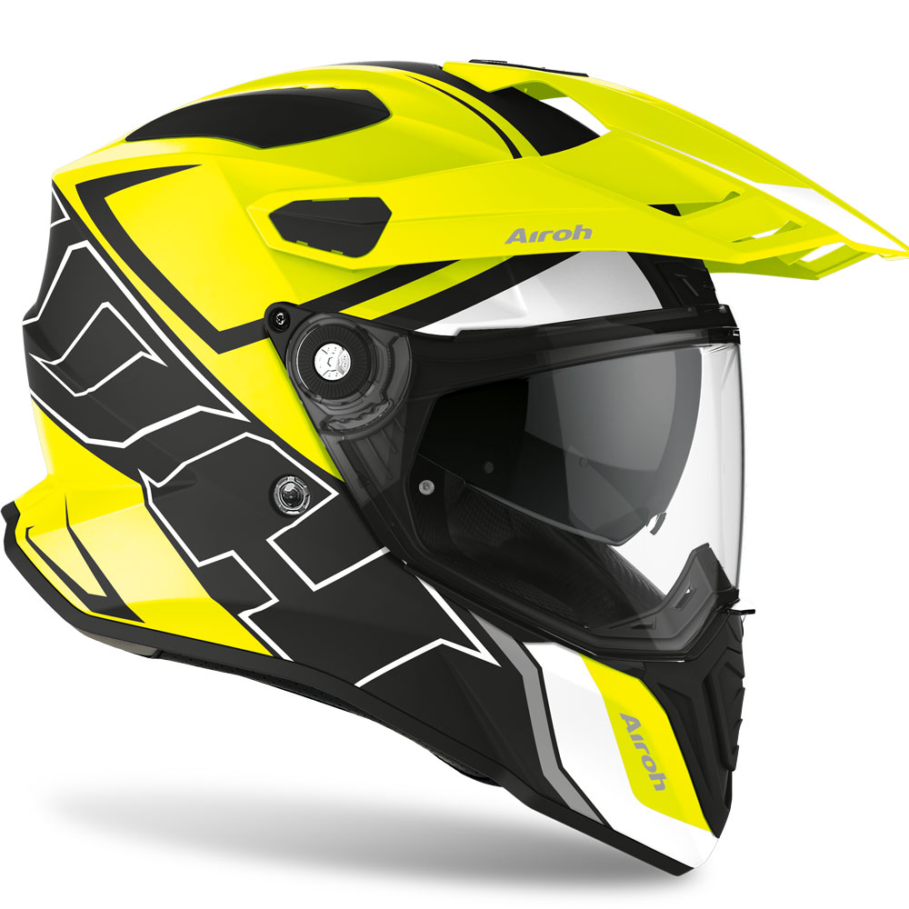 Airoh On-off Commander Duo Yellow Matt CMD31 Full Face Helmets | MotoStorm