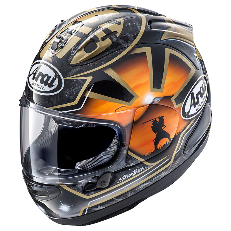 Arai Rx 7v Evo Pedrosa Gold Spirit Helmet AR2996GS Full Face Helmets