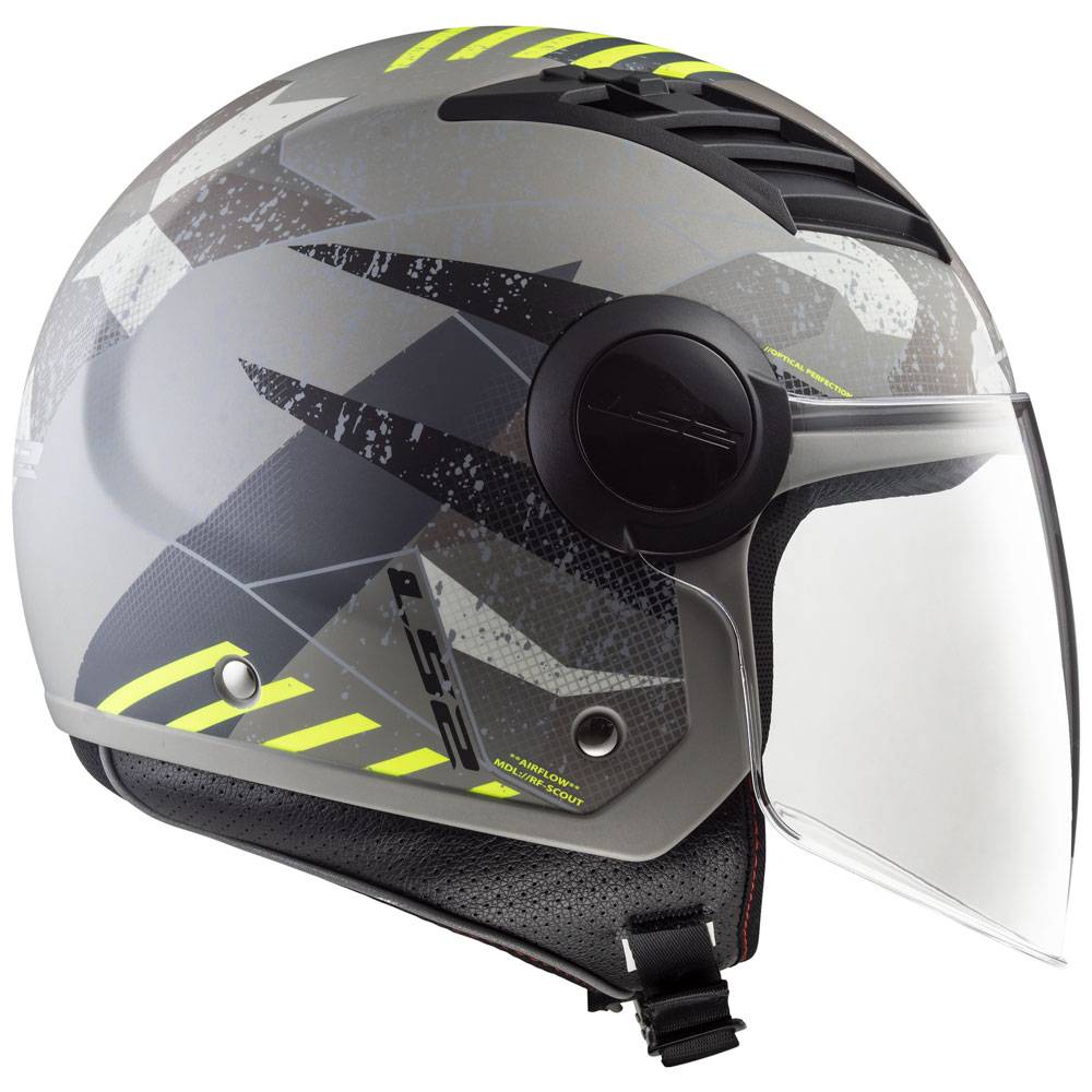 Ls2 Airflow L Of562 Camo Matt Titanium Yellow LS2-305625461 Jet Helmets ...